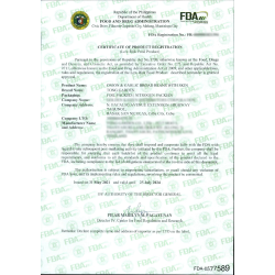 Certificate of Product Notification-FOOD AND DRUG ADMINISTRATION ...