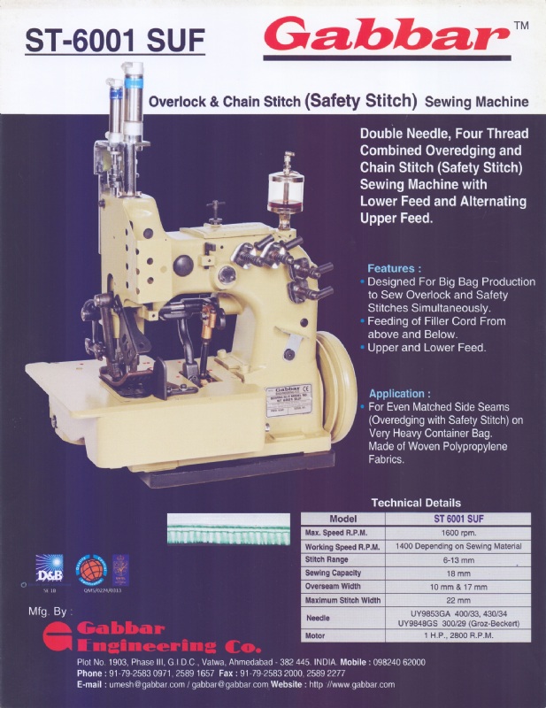 FIBC/ JUMBO BAG SEWING MACHINE-GABBAR ENGINEERING CO.-2024 The 16th ...